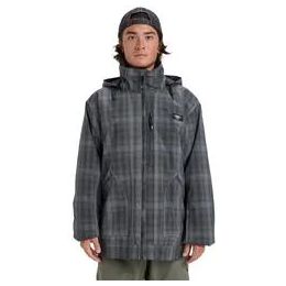 Snowboardjacke Quiksilver "Live Wire", Herren, Gr. L, schwarz (mercury check schwarz), Obermaterial: 63% recyceltem Nylon, 37% Nylon;, Jacken Snowboardjacke