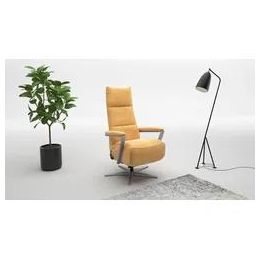Sit & More TV-Sessel SIT & MORE "Vario Comfort, inkl. Kopfteilverstellung & 360 Drehfunktion", gelb, B:70cm H:124cm T:85cm, 100% Polyester, Sessel, mit Herz-Waage-Funktion & 3 Motoren, H&ouml;he der Armlehnen 60cm