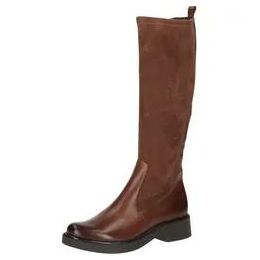 Stiefel Caprice "Caprice Stiefel Leder/Textil", Damen, Gr. 38,5, braun (cognac), Leder, Textil, Schuhe Stiefel