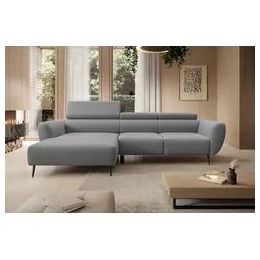 Ecksofa WERK2 "Alisson, mit elektrischer Sitztiefenverstellung, L-Form, Breite 277 cm", grau, B:277cm H:76cm T:174cm, 92% Polyester, 8% Nylon, Sofas, Ecksofa, Alisson &ndash; flexibler Komfort mit modernem Design und smarten Details., Topseller