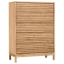 Highboard Andas "Tanner Highboard aus Eschenholz mit f&uuml;nf Schubladen", natur, B:107cm H:132cm T:46cm, Massivholz, Sideboards, Highboard