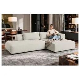 Ecksofa OTTO HOME "TIARRA Design-Sofa mit Ottomane recht/links bestellbar, Breite 287 cm", creme, B:287cm H:76cm T:168cm, 100% Polyester, Sofas, Ecksofa, L-Form mit hochelastischer Schaum und Wellenunterfederung