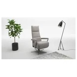 Sit & More TV-Sessel SIT & MORE "Vario Comfort, inkl. Kopfteilverstellung & 360 Drehfunktion", silber, B:70cm H:124cm T:85cm, 100% Polyester, Sessel, inkl. Herz-Waage-Funktion & 3 Motoren, H&ouml;he der Armlehnen 62cm