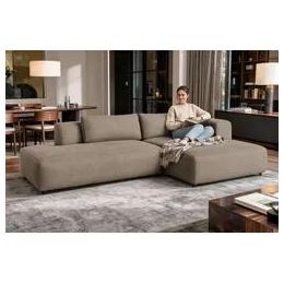 Ecksofa OTTO HOME "TIARRA Design-Sofa mit Ottomane recht/links bestellbar, Breite 287 cm", braun, B:287cm H:76cm T:168cm, 100% Polyester, Sofas, Ecksofa, L-Form mit hochelastischer Schaum und Wellenunterfederung