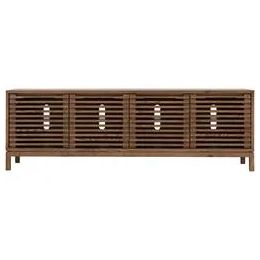TV-Board Andas "Tanner 4-t&uuml;rige Medienkonsole aus Eschenholz", braun, B:198cm H:66cm T:46cm, Massivholz, Sideboards, TV-Board