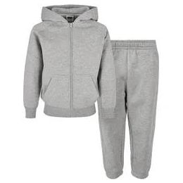 Trainingsanzug Urban Classics "Urban Classics Trainingsanzug Set - 2 Piece", Jungen, Gr. 122/128, grau, grau, 65% Baumwolle, 35% Polyester, unifarben, normal, Sportanz&uuml;ge Trainingsanzug