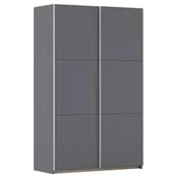 Schwebet&uuml;renschrank Rauch "Kleiderschrank Dreht&uuml;renschrank Schrank Garderobe KRONACH TOPSELLER", grau (graumetallic, griffleisten alu), B:131cm H:210cm T:59cm, Holzwerkstoff, Schr&auml;nke, Schwebet&uuml;renschrank, optional ohne, mit 1 oder 2 Spiegel, viel Stauraum MADE IN GERMANY