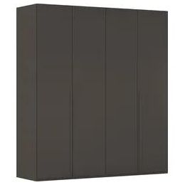 Dreht&uuml;renschrank Rauch "Kleiderschrank Schrank Garderobe W&auml;scheschrank BESTSELLER MONTCLAR", graphit, griffe graphit, B:201cm H:223cm T:60cm, Holzwerkstoff, Schr&auml;nke, Dreht&uuml;renschrank, Front in Glas/Hochglanz/Dekor/Grauspiegel in 5 Breiten MADE IN GERMANY, Topseller
