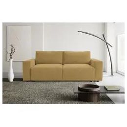 Schlafsofa WERK2 "Lima, inkl. Bettkasten, bequem, Mega Sofa: Breite 245 cm", gelb, B:245cm H:74cm T:102cm, 100% Polyester, Sofas, Schlafsofa, Big Sofa mit Bettfunktion und Stauraum f&uuml;r Krims & Krams