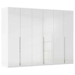 Dreht&uuml;renschrank Rauch "Kleiderschrank Schrank Garderobe W&auml;scheschrank BESTSELLER MONTCLAR", alpinwei&szlig;, hochglanz wei&szlig;, griffe chrom, B:301cm H:223cm T:60cm, Holzwerkstoff, Schr&auml;nke, Dreht&uuml;renschrank, Front in Glas/Hochglanz/Dekor/Grauspiegel in 5 Breiten MADE IN GERMANY, Topseller