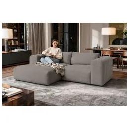 Ecksofa OTTO HOME "TIARRA Design-Sofa mit Ottomane recht/links bestellbar, Breite 241 cm", taupe, B:241cm H:76cm T:168cm, 100% Polyester, Sofas, Ecksofa, L-Form mit hochelastischer Schaum und Wellenunterfederung