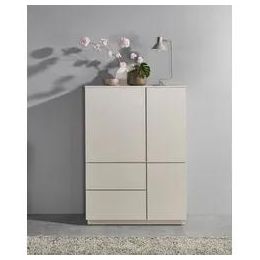 HBZ-MEBLE Highboard HBZ "Vince Highboard, B/H/T 103x142x38 cm", kaschmir, kaschmir, B:103cm H:142cm T:38cm, Holzwerkstoff, Sideboards, Highboard, Breite 103 cm, Push-to Open, Melaminbeschichtung