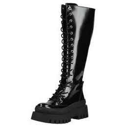 Schn&uuml;rstiefel Steve Madden "Steve Madden Stiefel Lederimitat", Damen, Gr. 39, schwarz, Lederimitat, Schuhe Schn&uuml;rstiefel