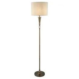 Searchlight Stehlampe "Oscar Floor Lamp - Antique Brass Metal & Linen Shade", antikmessing, 1, &Oslash; 35cm H: 165cm, 1 Stk., Leuchten, Stehlampe