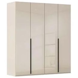 Dreht&uuml;renschrank Rauch "Kleiderschrank Schrank Garderobe W&auml;scheschrank BESTSELLER MONTCLAR", beige, glas beige (champagner), griffe schwarz, B:201cm H:223cm T:60cm, Holzwerkstoff, Schr&auml;nke, Dreht&uuml;renschrank, Front in Glas/Hochglanz/Dekor/Grauspiegel in 5 Breiten MADE IN GERMANY, Topseller