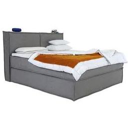 Boxspringbett Home Affaire "Sophielle, erh&auml;ltlich in den Breite 160, 180 & 200cm", grau, B:166cm L:223cm, 100% PES, Komplettbetten, Boxspringbett, inkl. Topper und Taschen-Federkernmatratze