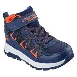 Klettstiefel Skechers "STORM BLAZER", M&auml;dchen, Gr. 30, orange (navy, orange), Lederimitat, Textil, kontrastfarbene Details, Schuhe Klettstiefel, Freizeitschuh mit waterproof, Gr&ouml;&szlig;enschablone zum Download