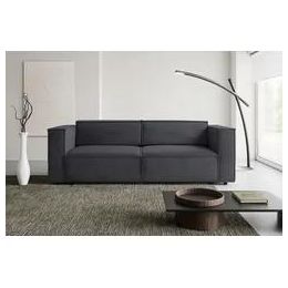 Schlafsofa WERK2 "Kansas Breite 252 cm, mit extragro&szlig;er Liegefl&auml;che 202x152 cm", grau (anthrazit), B:252cm H:76cm T:99cm, 90% Polyester, 10% Nylon, Sofas, Schlafsofa, Pflegeleichte Bez&uuml;ge: aktuellen Cord- oder weichem Strukturstoff
