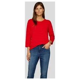 3/4-Arm-Shirt Rabe, Damen, Gr. 38, mohn, Jersey, Obermaterial: 68% Viskose, 28% Polyester, 4% Elasthan, Strukturmuster, regular fit taillenbedeckt, Rundhals, Shirts 3/4-Arm-Shirt, mit Struktur Muster