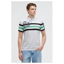 Poloshirt CAMP DAVID, Herren, Gr. L, wei&szlig;, Piqu&eacute;, Material: 100% Baumwolle, bedruckt, bestickt, regular fit normal, hoch geschlossener Ausschnitt, eingesetzt Rippb&uuml;ndchen, Shirts, mit Stickerei