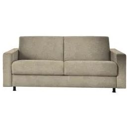 Schlafsofa Bali "Messina", hellbraun, B:195cm H:84cm T:100cm, 100%Polyester, Sofas, Schlafsofa, Dauerschl&auml;fer in 140 und 160er Breite. 3 Matratzen zur Auswahl