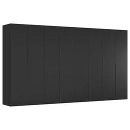 Dreht&uuml;renschrank Rauch "Kleiderschrank Schrank Garderobe W&auml;scheschrank BESTSELLER MONTCLAR", schwarz, griffe graphit, B:400cm H:223cm T:60cm, Holzwerkstoff, Schr&auml;nke, Dreht&uuml;renschrank, Front in Glas/Hochglanz/Dekor/Grauspiegel in 5 Breiten MADE IN GERMANY, Topseller