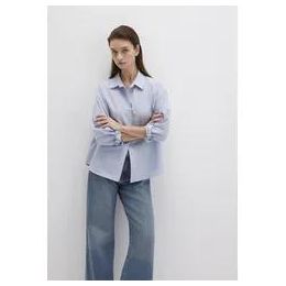 Langarmbluse Mavi "LONG SLEEVE SHIRT", Damen, Gr. XS, blau (lurex chambrey blau), 98% Baumwolle, 1% Polyamid, 1% Metallic-Faser, gestreift, loose fit lang, eng 1-Knopf-Manschette, Blusen, Bluse Langarm