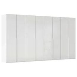 Dreht&uuml;renschrank Rauch "Kleiderschrank Schrank Garderobe W&auml;scheschrank BESTSELLER MONTCLAR", alpinwei&szlig;, glas kristallwei&szlig;, griffe wei&szlig;, B:400cm H:223cm T:60cm, Holzwerkstoff, Schr&auml;nke, Dreht&uuml;renschrank, Front in Glas/Hochglanz/Dekor/Grauspiegel in 5 Breiten MADE IN GERMANY, Topseller