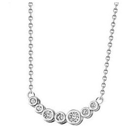 Kette mit Anh&auml;nger Firetti "Schmuck Geschenk Silber 925 Halsschmuck Halskette Ankerkette Tennis", silberfarben, kristallwei&szlig;, Halsketten, Damen, Silber 925 (Sterlingsilber), L: 45 B: 1,1mm, mit Zirkonia (synth.), B:1,1mm