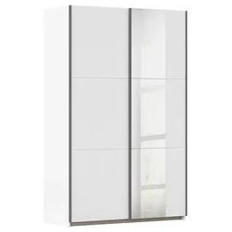 Schwebet&uuml;renschrank Rauch "Kleiderschrank Dreht&uuml;renschrank Schrank Garderobe KRONACH TOPSELLER", wei&szlig; (alpinwei&szlig;, griffleisten grau, 1 spiegel), B:131cm H:210cm T:59cm, Holzwerkstoff, Schr&auml;nke, Schwebet&uuml;renschrank, optional ohne, mit 1 oder 2 Spiegel, viel Stauraum MADE IN GERMANY