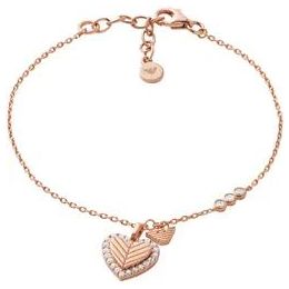 Armband Emporio Armani "Schmuck Geschenk Silber 925 Armschmuck Herz", rosa (ros&eacute;goldfarben, kristallwei&szlig;, kristallwei&szlig;), Armb&auml;nder, Damen, 19cm, Silber 925 (Sterlingsilber), Armband, mit Zirkonia (synth.)