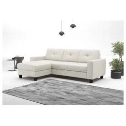 Ecksofa Home Affaire "Varese", wei&szlig; (reinwei&szlig;), B:239cm H:91cm T:164cm, Sofas, Ecksofa, wahlweise mit Bettfunktion und Bettkasten