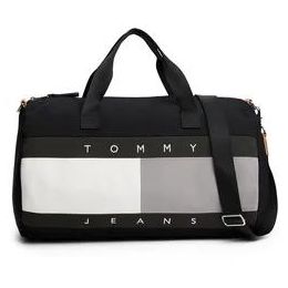 Tommy Hilfiger Weekender TOMMY JEANS "TJM ARCHIVE DUFFLE", Herren, Gr. B/H/T: 47cm x 29cm x 29cm, schwarz, Leder, Textil, Taschen Weekender, Men Reisetasche, Freizeittasche, Travelbag mit plaktivem Logo