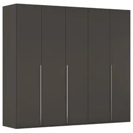 Dreht&uuml;renschrank Rauch "Kleiderschrank Schrank Garderobe W&auml;scheschrank BESTSELLER MONTCLAR", graphit, griffe chrom, B:251cm H:223cm T:60cm, Holzwerkstoff, Schr&auml;nke, Dreht&uuml;renschrank, Front in Glas/Hochglanz/Dekor/Grauspiegel in 5 Breiten MADE IN GERMANY, Topseller