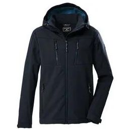 Softshelljacke Killtec "KOW 79 MN SFTSHLL JCKT", Herren, Gr. XL, midnight, Oberseite: 92% Polyester, 8% Elasthan;R&uuml;ckseite: 100% Polyester, Jacken Softshelljacke, Wasser- und windabweisende Softshelljacke, abnehmbare Kapuze