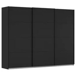 Schwebet&uuml;renschrank OTTO HOME "Kleiderschrank Schrank Garderobe AGORDO mit Dekor- oder Hochglanzfront", schwarz, griffleisten schwarz, B:271cm H:210cm T:62cm, Holzwerkstoff, Schr&auml;nke, Schwebet&uuml;renschrank, in 4 Breiten und 2 H&ouml;hen MADE IN GERMANY