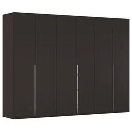 Dreht&uuml;renschrank Rauch "Kleiderschrank Schrank Garderobe W&auml;scheschrank BESTSELLER MONTCLAR", schwarz, griffe chrom, B:301cm H:223cm T:60cm, Holzwerkstoff, Schr&auml;nke, Dreht&uuml;renschrank, Front in Glas/Hochglanz/Dekor/Grauspiegel in 5 Breiten MADE IN GERMANY, Topseller