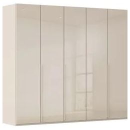Dreht&uuml;renschrank Rauch "Kleiderschrank Schrank Garderobe W&auml;scheschrank BESTSELLER MONTCLAR", beige, glas beige (champagner), griffe champagner, B:251cm H:223cm T:60cm, Holzwerkstoff, Schr&auml;nke, Dreht&uuml;renschrank, Front in Glas/Hochglanz/Dekor/Grauspiegel in 5 Breiten MADE IN GERMANY, Topseller