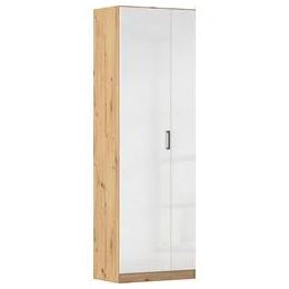 Mehrzweckschrank Rauch "Garderobe Kleiderschrank Schrank Schuhschrank Putzschrank MINOSA", eiche artisan, hochglanz wei&szlig;, griffe graumetallic, B:69cm H:210cm T:41cm, Holzwerkstoff, Schr&auml;nke, Mehrzweckschrank, In 4 Breiten mit vielen Einlegeb&ouml;den f&uuml;r viel Stauraum MADE IN GERMANY