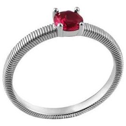 Fingerring Firetti "Schmuck Geschenk Silber 925 Damenring Ring Solit&auml;r" Gr. 56, silberfarben, rot, Fingerringe, Damen, 56, Silber 925 (Sterlingsilber), 2,2mm, Fingerring, mit Zirkonia (synth.)