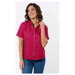 Kurzarmbluse Casual Looks, Damen, Gr. 40, pink, 70% Baumwolle, 30% Leinen, unifarben, Blusen