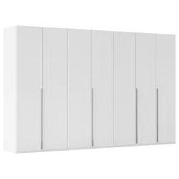 Dreht&uuml;renschrank Rauch "Kleiderschrank Schrank Garderobe W&auml;scheschrank BESTSELLER MONTCLAR", alpinwei&szlig;, griffe chrom, B:350cm H:223cm T:60cm, Holzwerkstoff, Schr&auml;nke, Dreht&uuml;renschrank, Front in Glas/Hochglanz/Dekor/Grauspiegel in 5 Breiten MADE IN GERMANY, Topseller