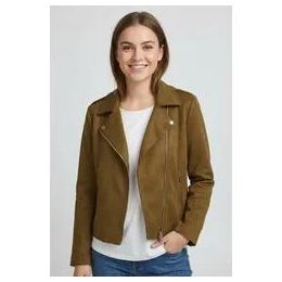 Bikerjacke Only CARMAKOMA "CARSHERRY NEW LIFE BONDED BIKER OTW", Damen, Gr. 52, cognac, Web, Obermaterial: 100% Polyester, unifarben, Jacken