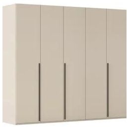 Dreht&uuml;renschrank Rauch "Kleiderschrank Schrank Garderobe W&auml;scheschrank BESTSELLER MONTCLAR", beige (champagner), griffe graphit, B:251cm H:223cm T:60cm, Holzwerkstoff, Schr&auml;nke, Dreht&uuml;renschrank, Front in Glas/Hochglanz/Dekor/Grauspiegel in 5 Breiten MADE IN GERMANY, Topseller