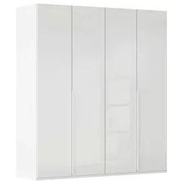 Dreht&uuml;renschrank Rauch "Kleiderschrank Schrank Garderobe W&auml;scheschrank BESTSELLER MONTCLAR", alpinwei&szlig;, glas kristallwei&szlig;, griffe wei&szlig;, B:201cm H:223cm T:60cm, Holzwerkstoff, Schr&auml;nke, Dreht&uuml;renschrank, Front in Glas/Hochglanz/Dekor/Grauspiegel in 5 Breiten MADE IN GERMANY, Topseller