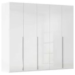 Dreht&uuml;renschrank Rauch "Kleiderschrank Schrank Garderobe W&auml;scheschrank BESTSELLER MONTCLAR", alpinwei&szlig;, hochglanz wei&szlig;, griffe chrom, B:251cm H:223cm T:60cm, Holzwerkstoff, Schr&auml;nke, Dreht&uuml;renschrank, Front in Glas/Hochglanz/Dekor/Grauspiegel in 5 Breiten MADE IN GERMANY, Topseller