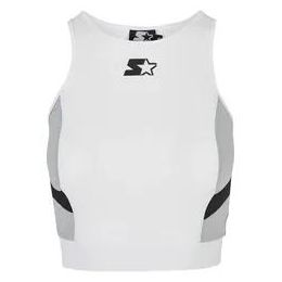 Sport-BH STARTER Black Label "Starter Black Label Damen Ladies Starter Sports Cropped Top", Damen, Gr. L, Cup 0, wei&szlig;, schwarz, 80% Polyamid, 20% Elasthan, BHs Sport-BH