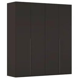 Dreht&uuml;renschrank Rauch "Kleiderschrank Schrank Garderobe W&auml;scheschrank BESTSELLER MONTCLAR", schwarz, griffe graphit, B:201cm H:223cm T:60cm, Holzwerkstoff, Schr&auml;nke, Dreht&uuml;renschrank, Front in Glas/Hochglanz/Dekor/Grauspiegel in 5 Breiten MADE IN GERMANY, Topseller