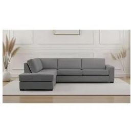 Ecksofa Home Affaire "Branwell", grau, B:304cm H:86cm T:227cm, 100% Polyester, Sofas, Ecksofa, Breite 304 cm, Struktur fein, mit Wellenunterfederung