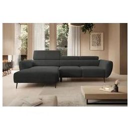 Ecksofa WERK2 "Alisson, mit elektrischer Sitztiefenverstellung, L-Form, Breite 277 cm", grau (anthrazit), B:277cm H:76cm T:174cm, 90% Polyester, 10% Nylon, Sofas, Ecksofa, Alisson &ndash; flexibler Komfort mit modernem Design und smarten Details.